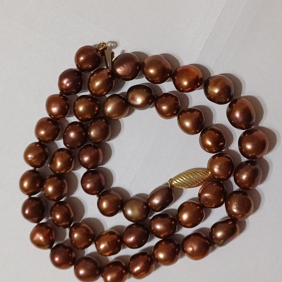 Honora | Jewelry | Honora G 14k Solid Gold Clasp Necklace Genuine Gold Pearls Aaa 8mm Natural ...